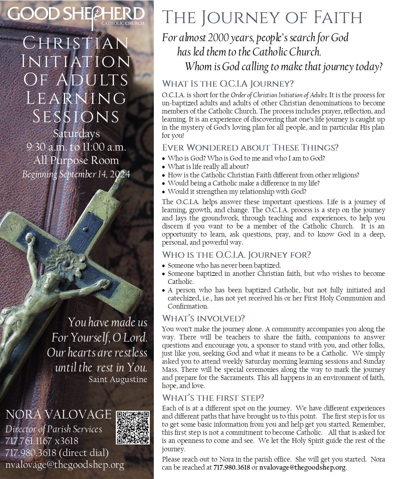 Rite of Christian Initiation for Adults (RCIA) – Good Shepherd